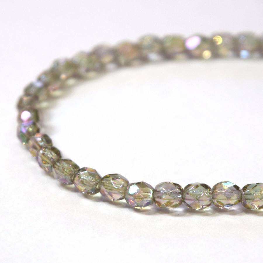 4mm Firepolish Black Diamond Luster Iris