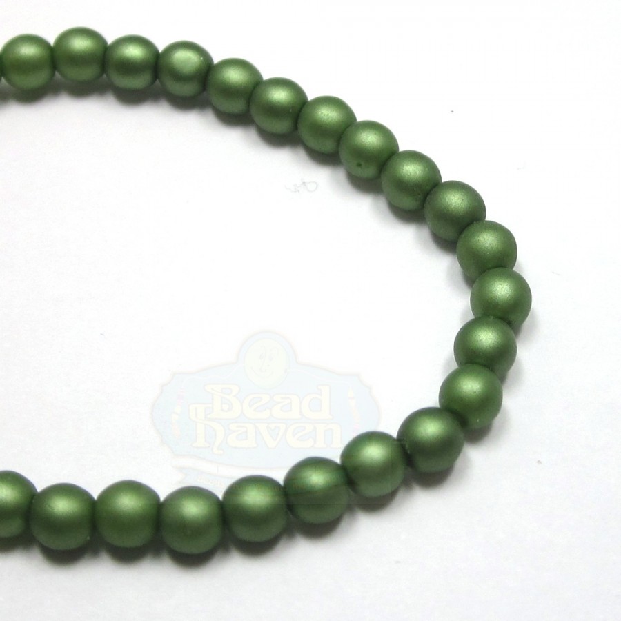 4mm Round Matte-Olive