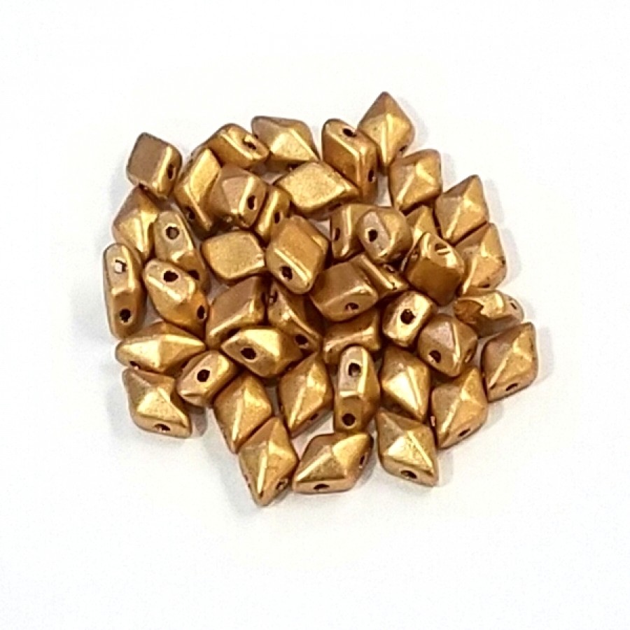DiamonDuo 2 Hole Bead Matte Gold