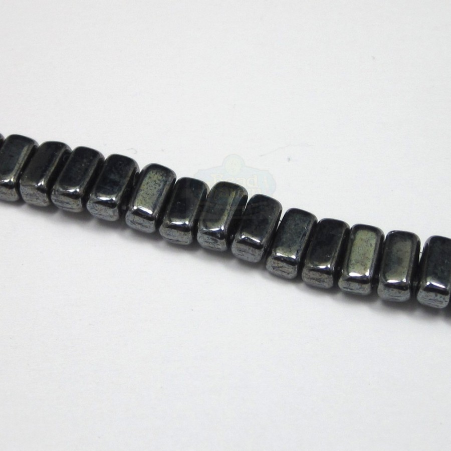3x6mm Brick Czech Mate Hematite
