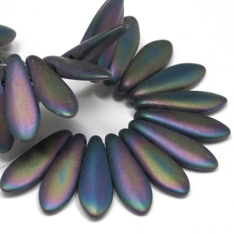 5/16mm Two Hole Dagger Matte Iris Purple