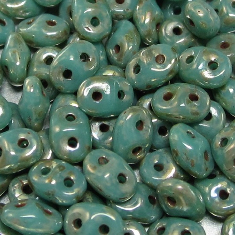 Super Duo Turquoise Luster Picasso