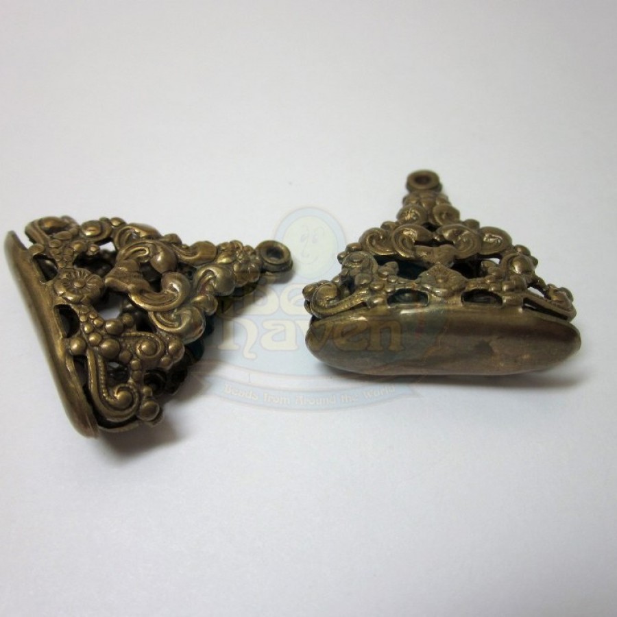 Double Sided Triangular Scroll Pendant