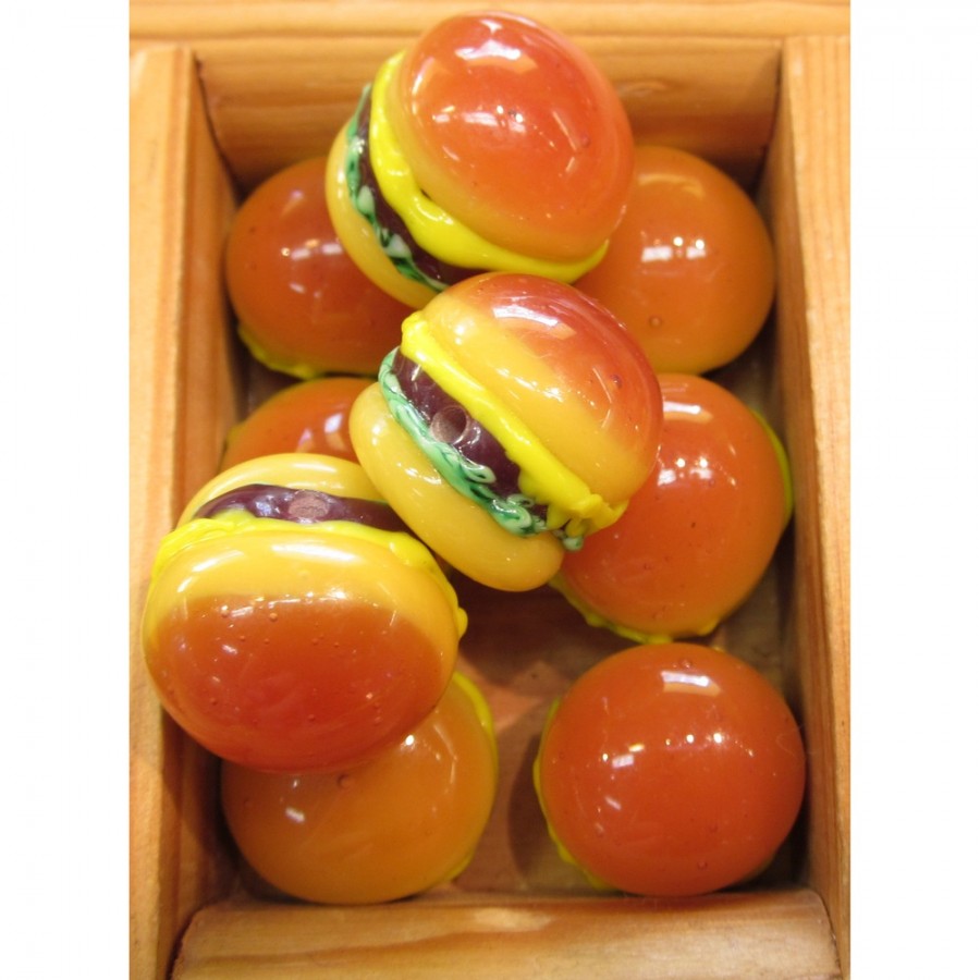 Glass Cheeseburger Bead