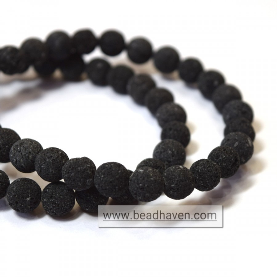 8mm Round Lava Stone